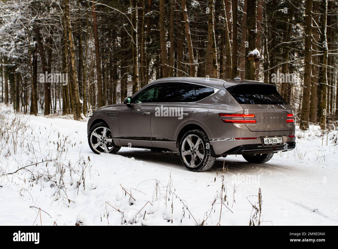 MOSCOW, RUSSIA - DECEMBER 04, 2021 Genesis GV80 (JX1), subcompact ...