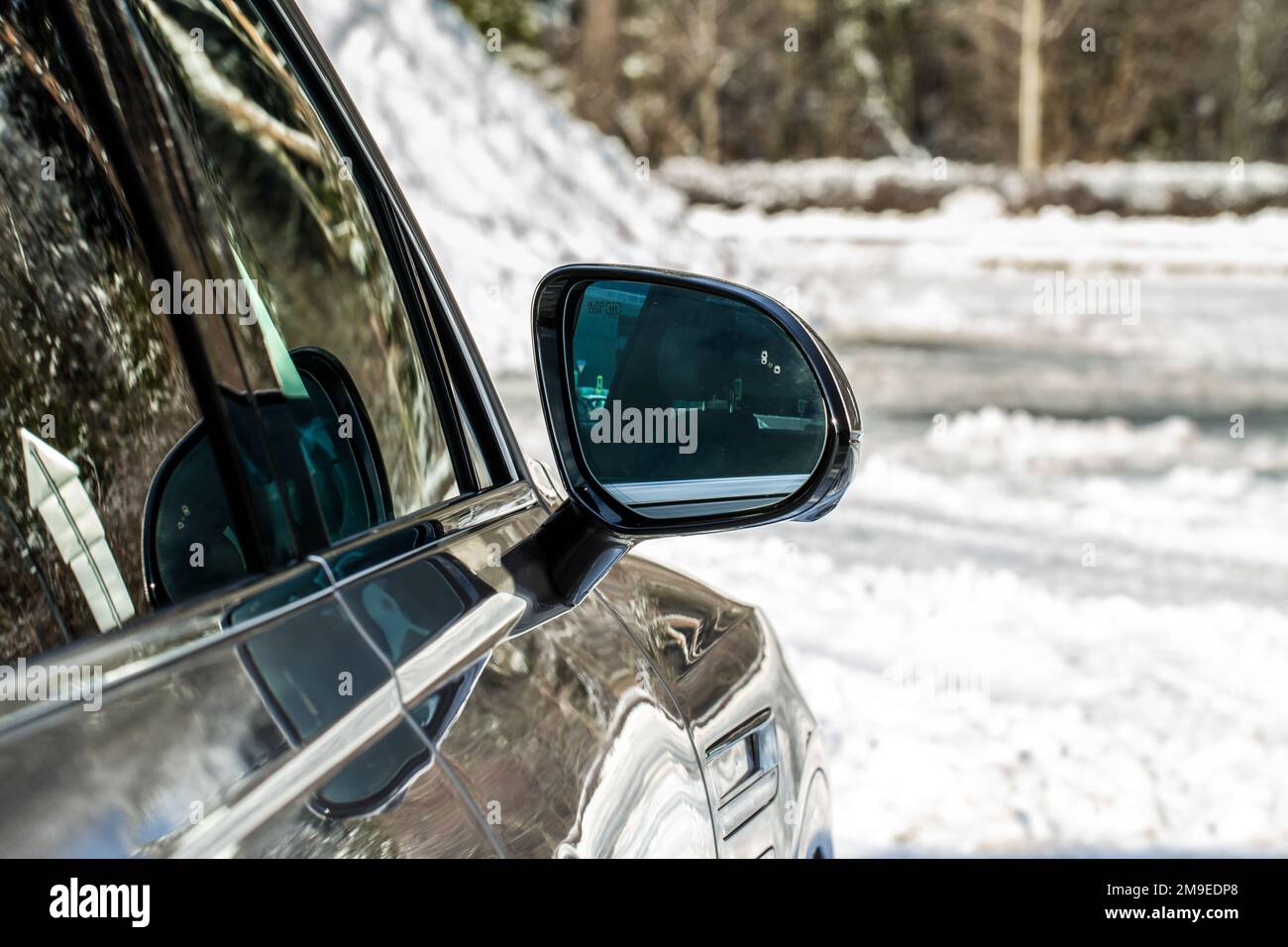 Car Rear-view mirror. Side view mirror of a car Stock Photo - Alamy