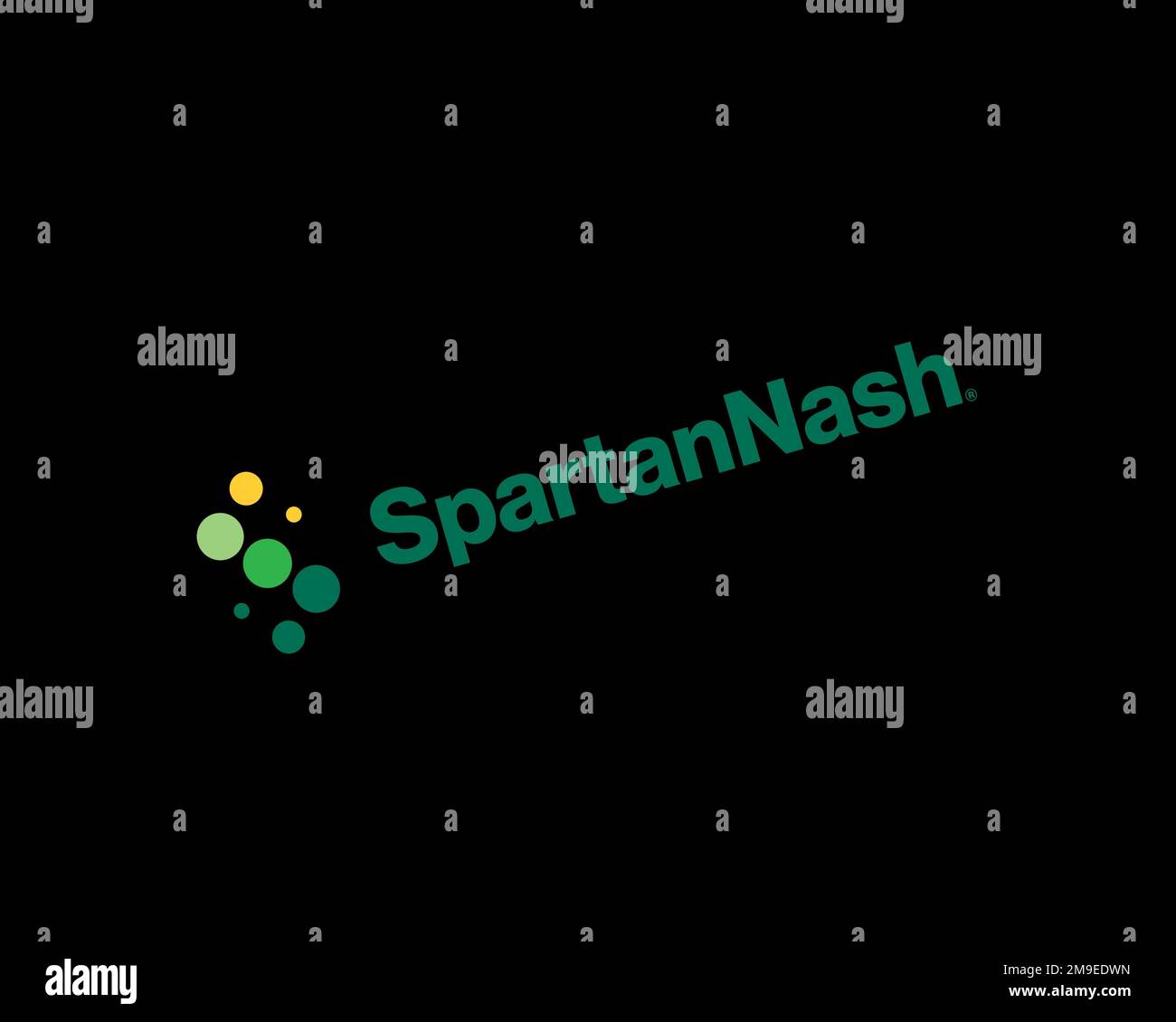 SpartanNash, rotated logo, black background Stock Photo - Alamy