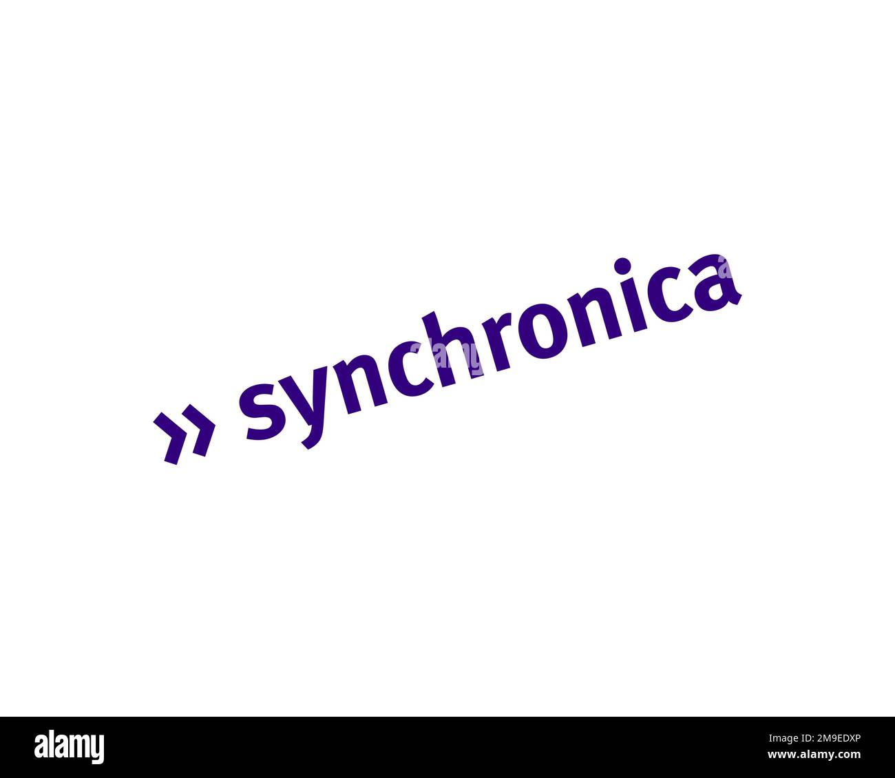 Synchronica, rotated logo, white background Stock Photo - Alamy
