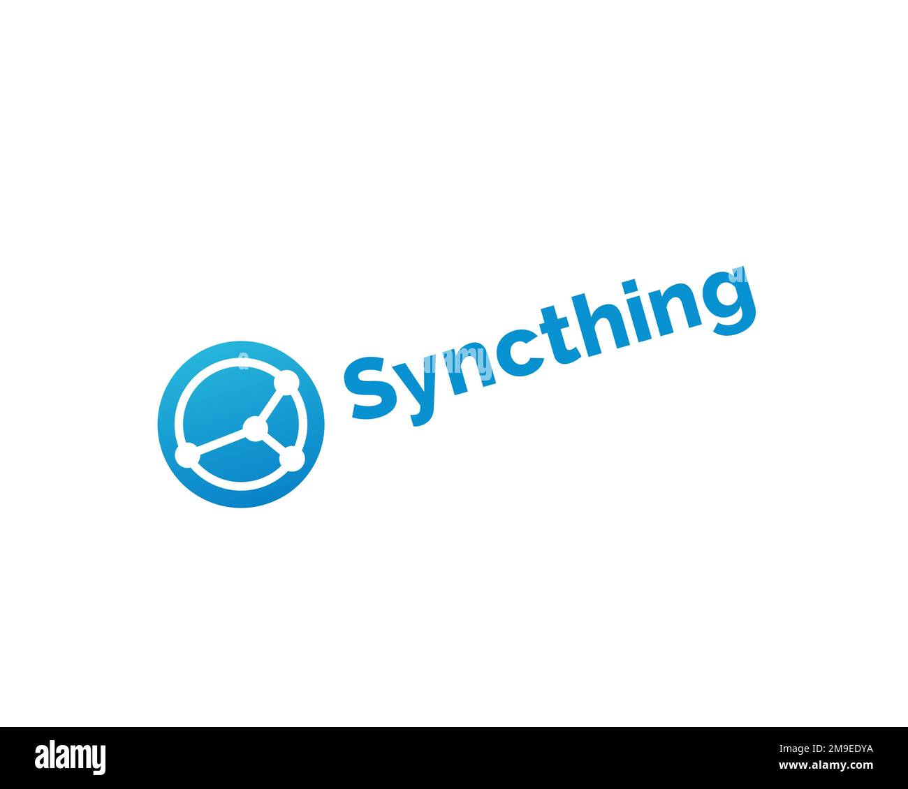 Syncthing, rotated logo, white background Stock Photo - Alamy