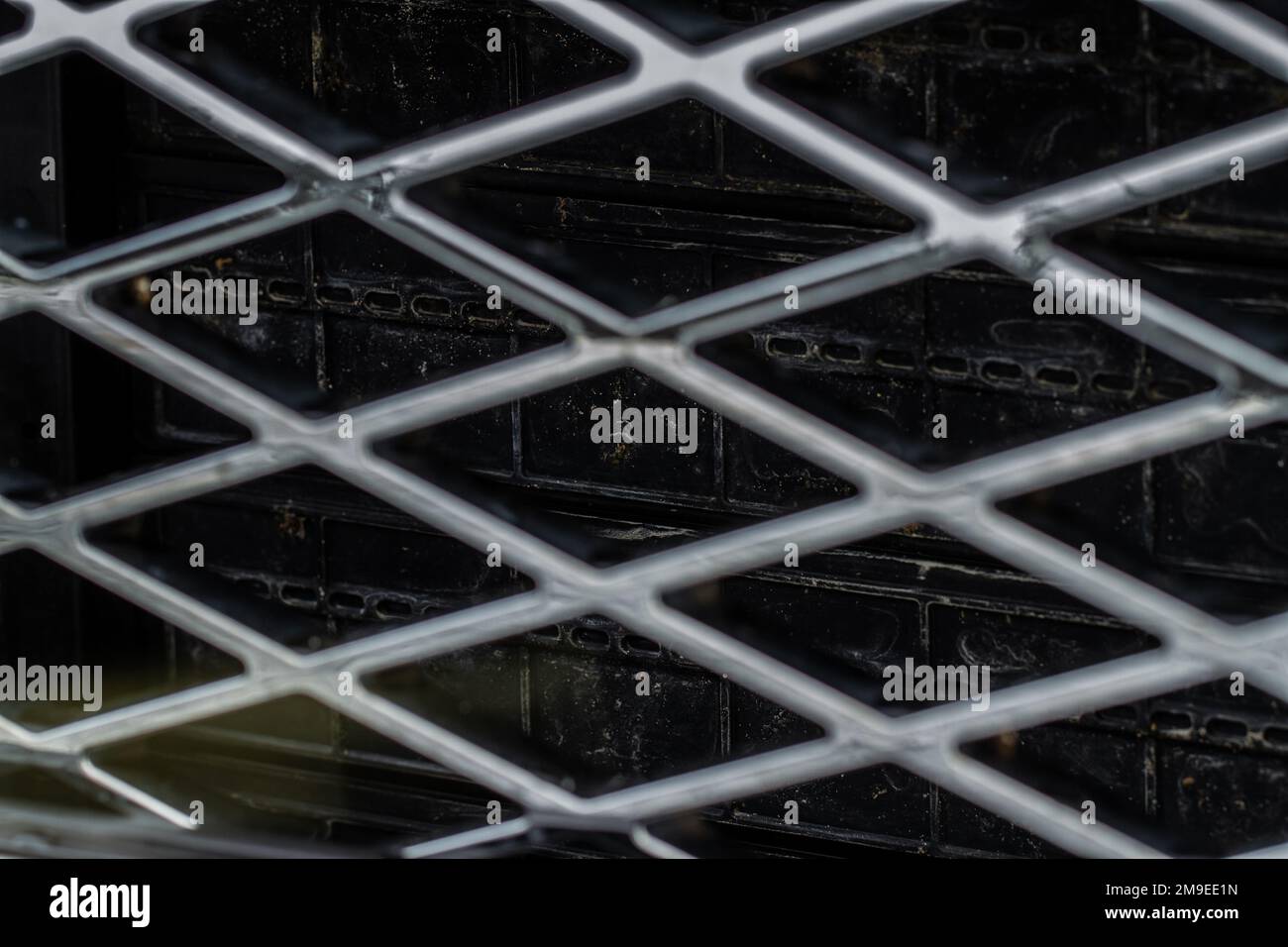 Modern car close up view of grille. Grid of car. Radiator grille Stock ...