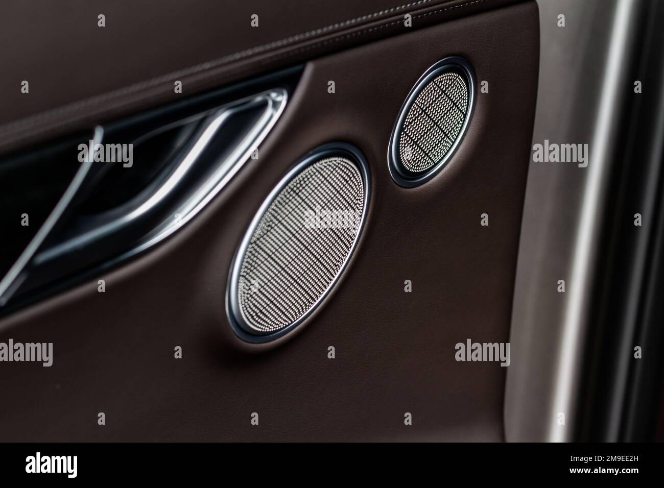 Close up speaker on car door. Sound speaker in a modern car Stock Photo ...