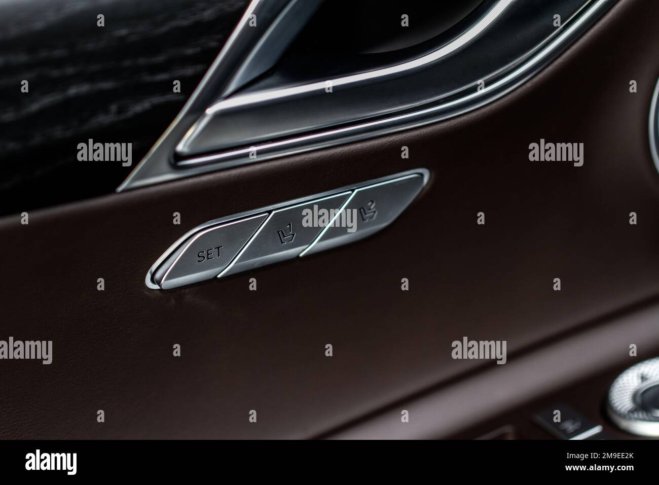 Memory car seat position buttons. Adjusting seat Stock Photo - Alamy