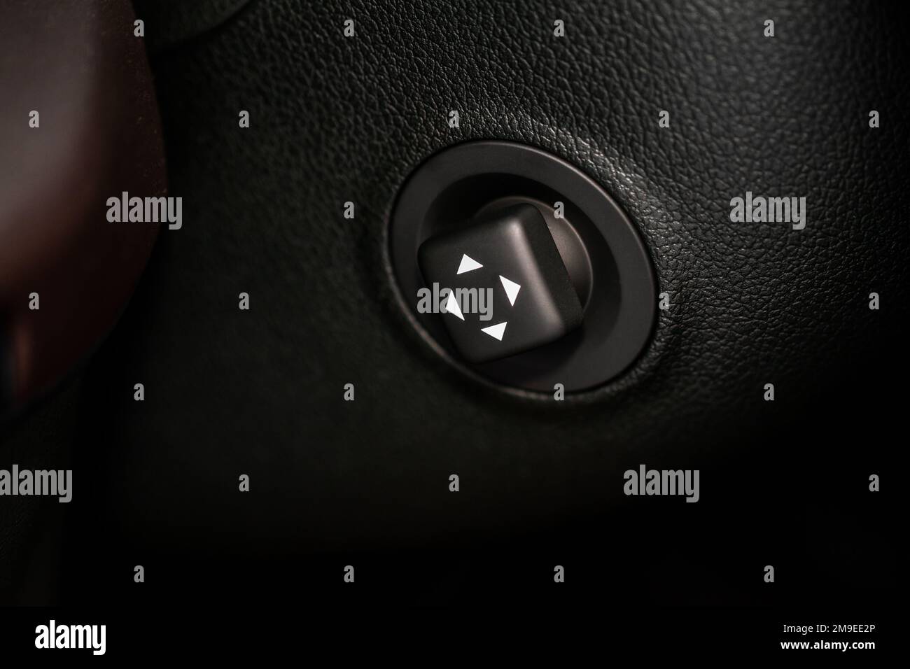 Adjustable steering wheel in modern car. Tilt and telescopic steering ...