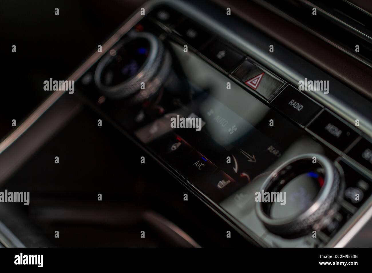 Modern car digital automatic climate control system. Car air ...