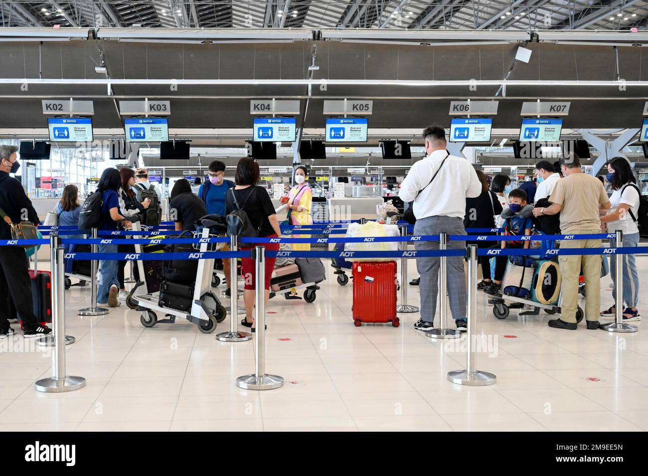 Tourist Traveller Check-in Suvarnabhumi Airport, Bangkok, Thailand ...