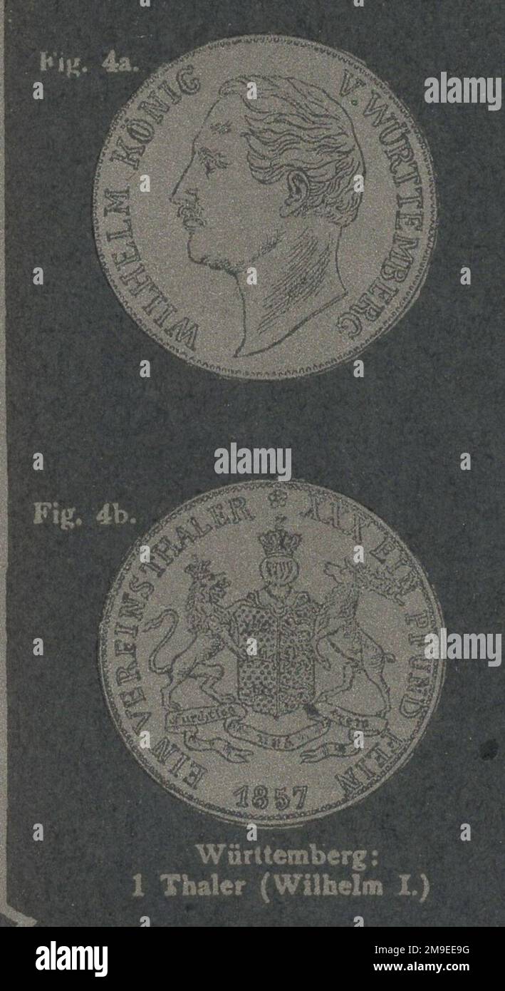 Antique 19th century germany numismatic illustrated coin catalogue with ...