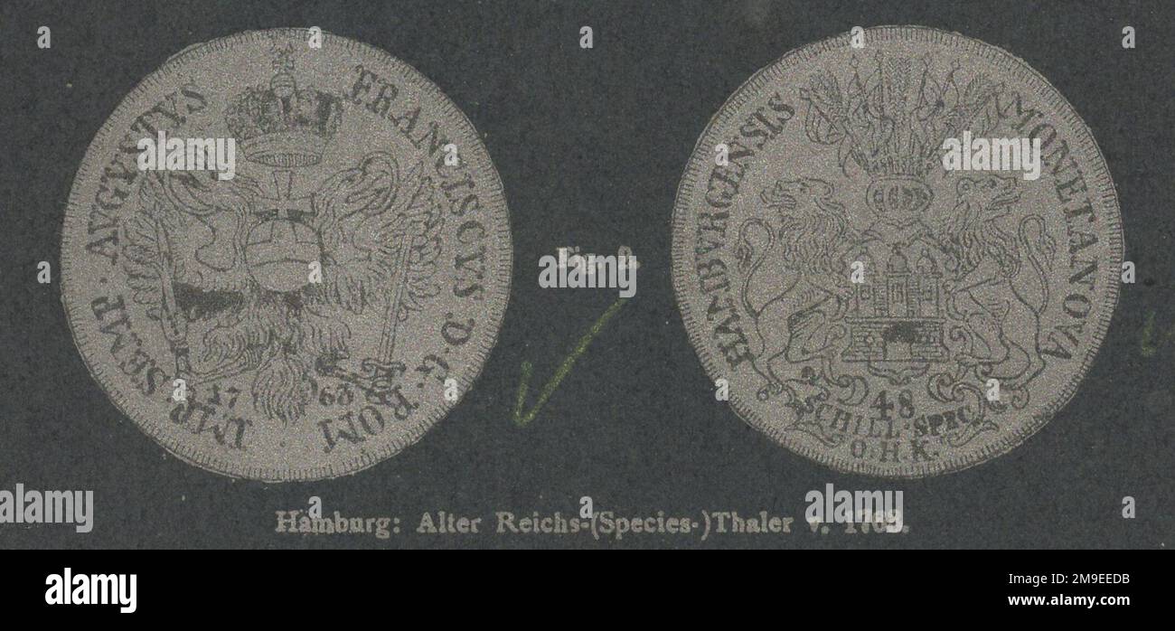 Antique 19th century germany numismatic illustrated coin catalogue with ...