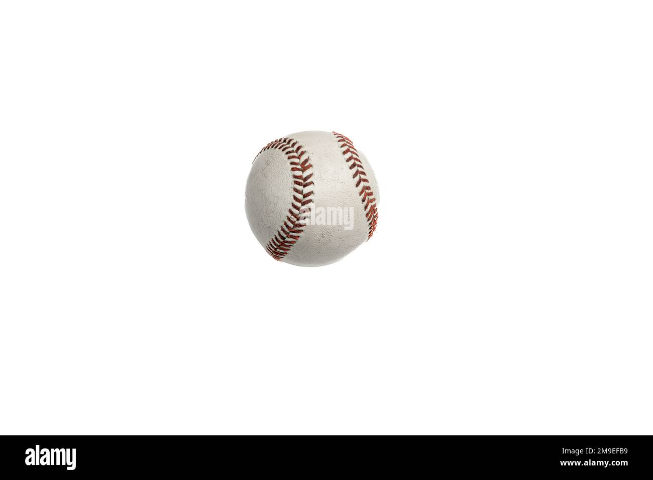 Closeup of used baseball on white background. copy space Stock Photo ...