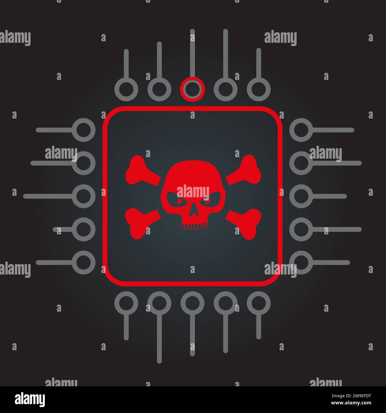 Digital skull chip Stock Vector Images - Alamy
