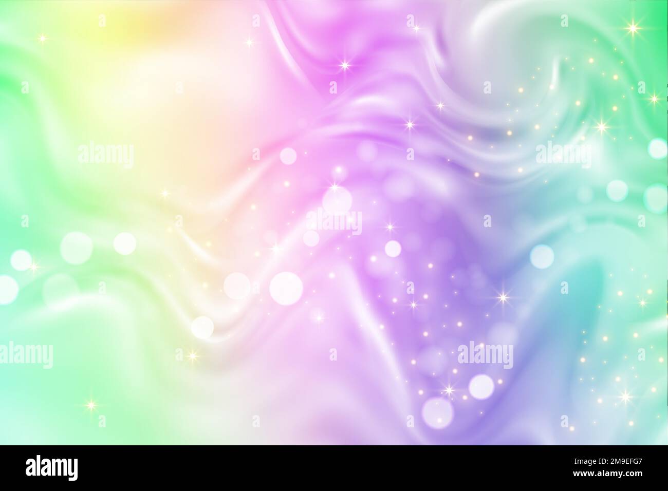 Rainbow unicorn background. Pastel wavy gradient color sky with glitter ...