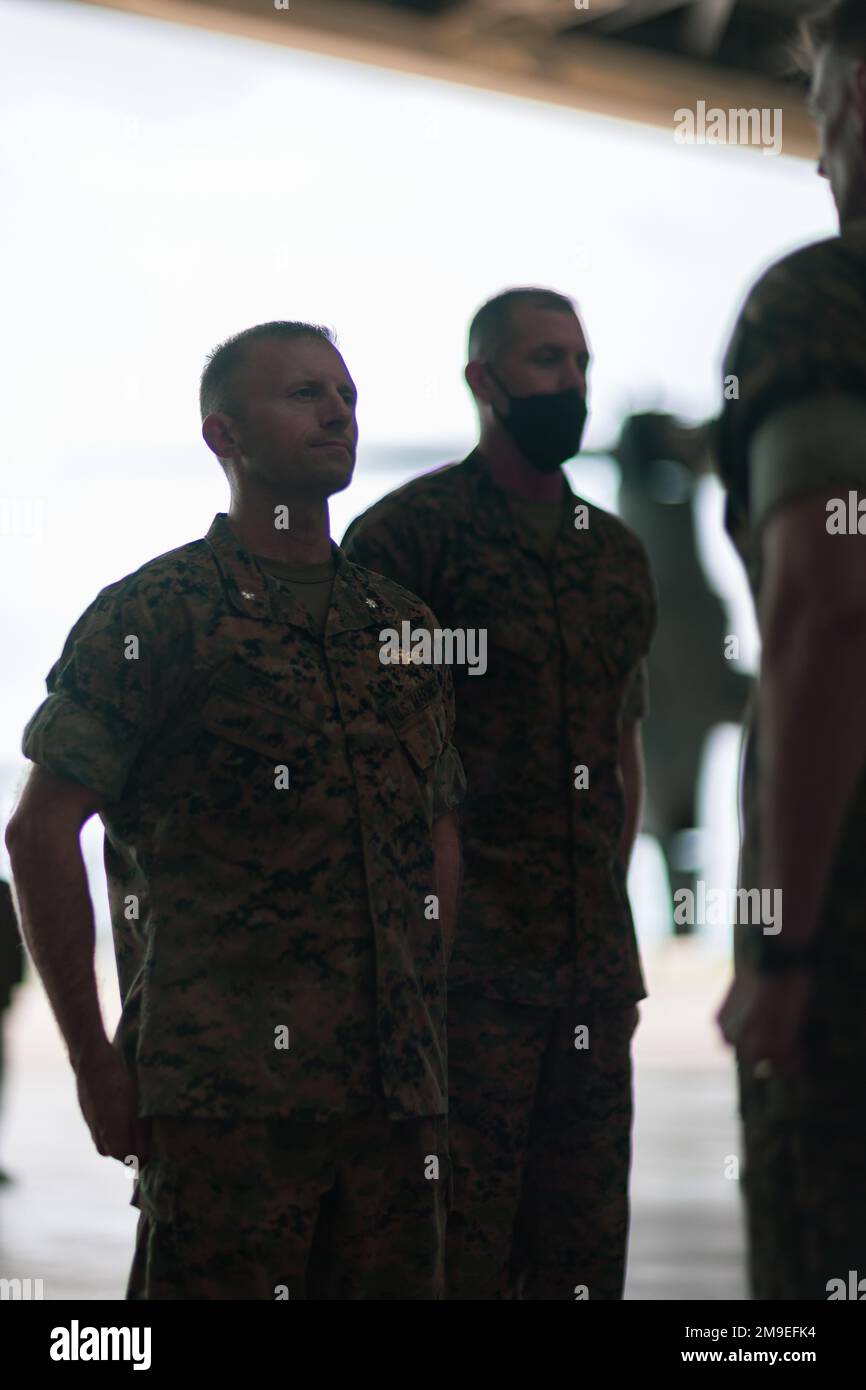 U.S. Marine Corps Col. Jeremy W. Beaven, 1st Marine Aircraft Wing chief ...