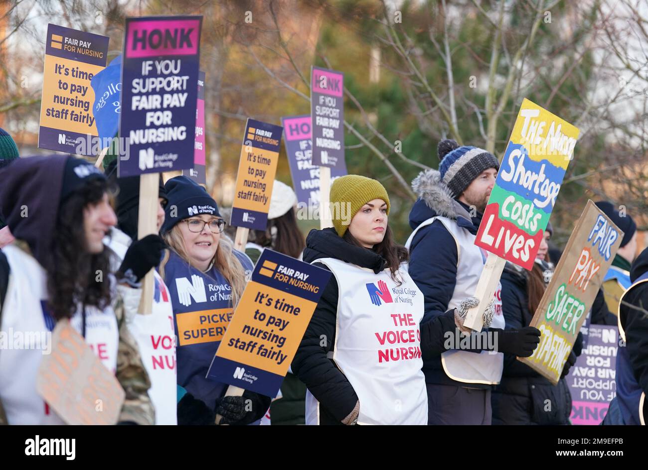 Members of the Royal College of Nursing (RCN) on the picket line ...