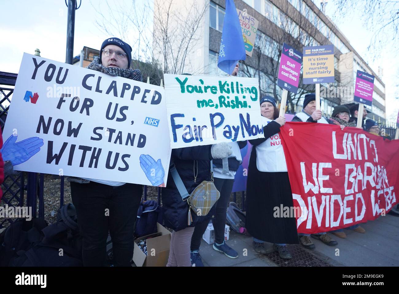 Members of the Royal College of Nursing (RCN) on the picket line ...