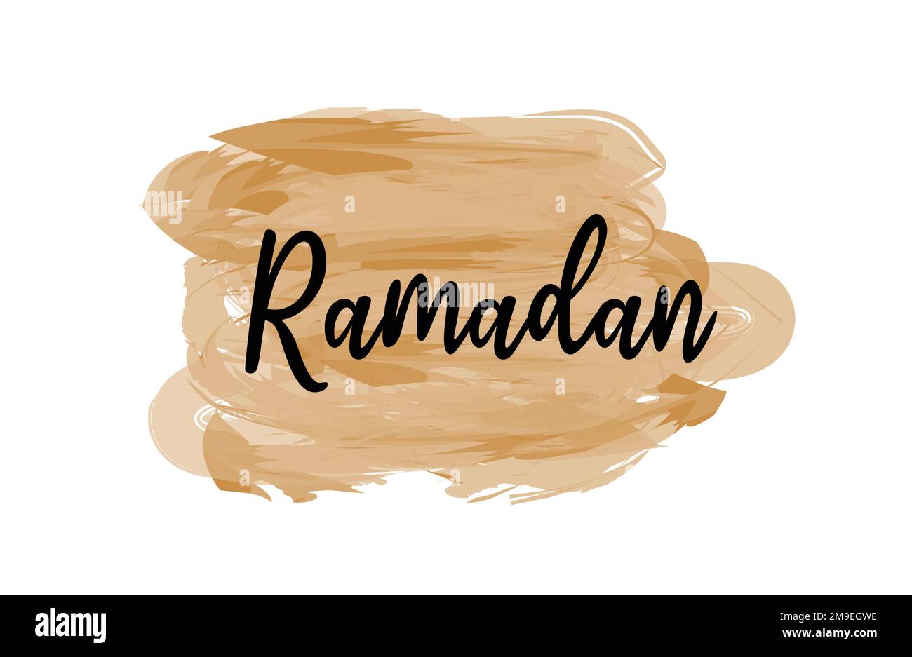 Ramadan calligraphy lettering for greeting card. Watercolor brush ...