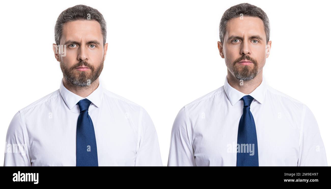 two man face stubble collage before and after on background. before and ...