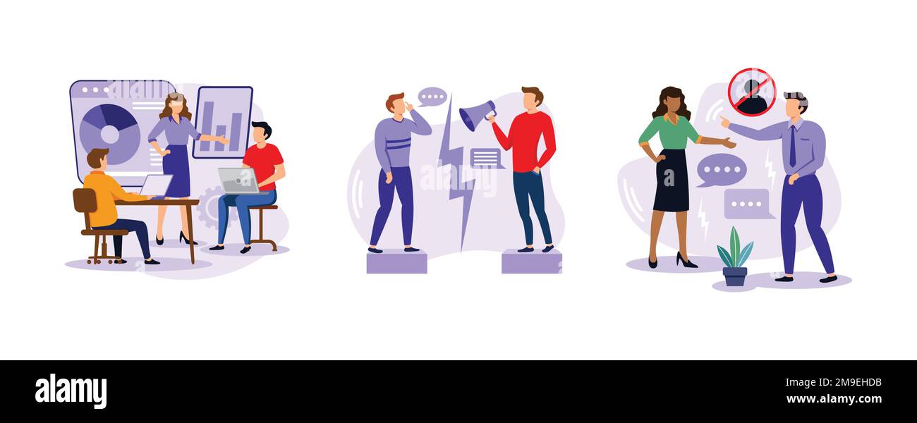 Corporate culture. Workplace culture, communication gap, racial ...