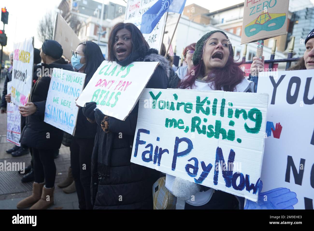 Members of the Royal College of Nursing (RCN) on the picket line ...