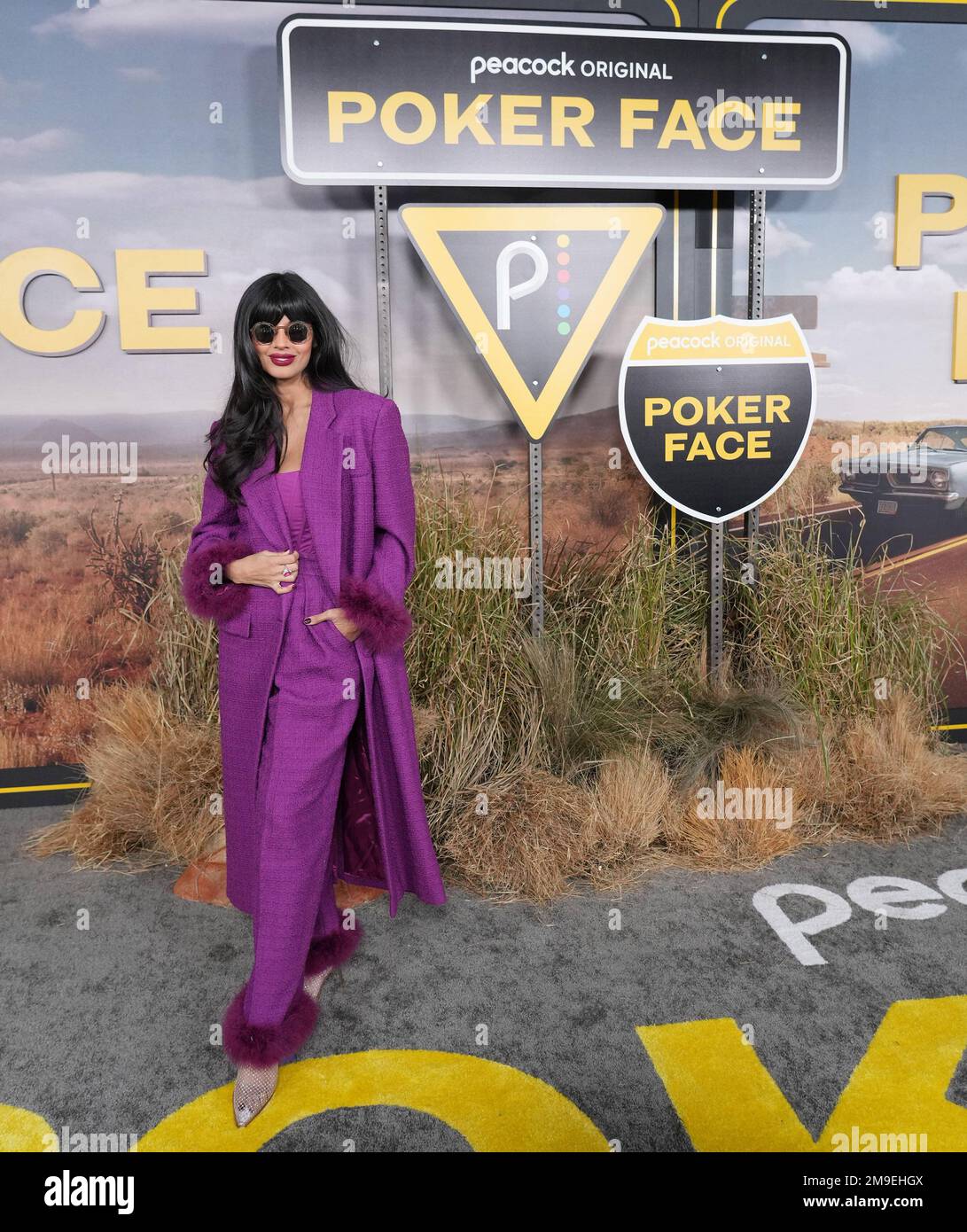Jameela Jamil arrives at the Peacock''s POKER FACE Los Angeles Premiere ...
