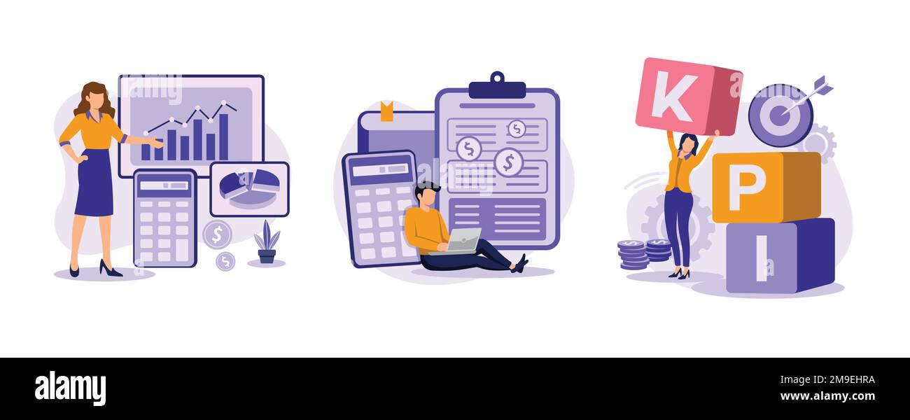 Corporate profit. Financial management system, net income calculating ...