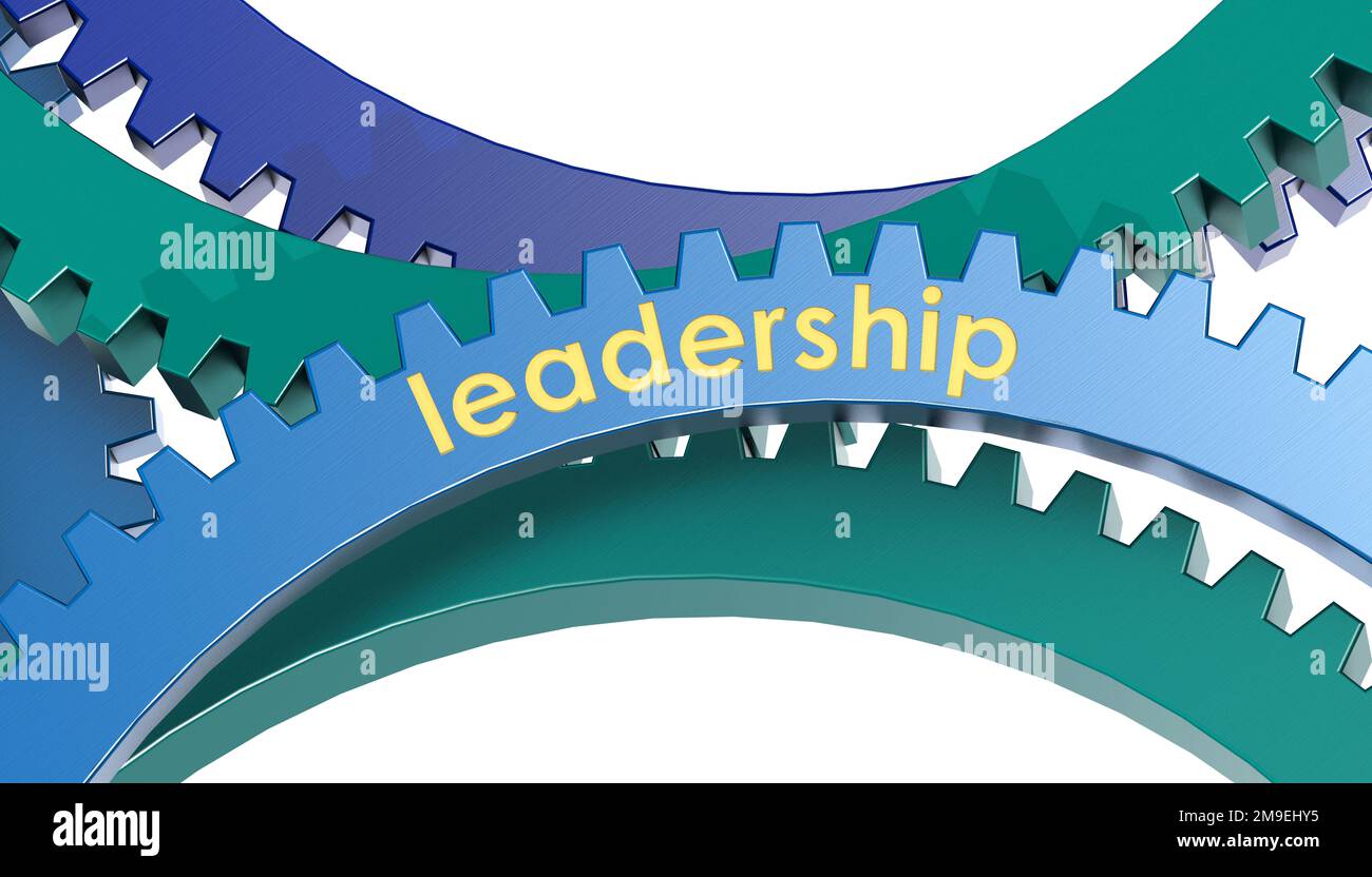 Leadership on blue cogs isolated, 3d rendering Stock Photo - Alamy