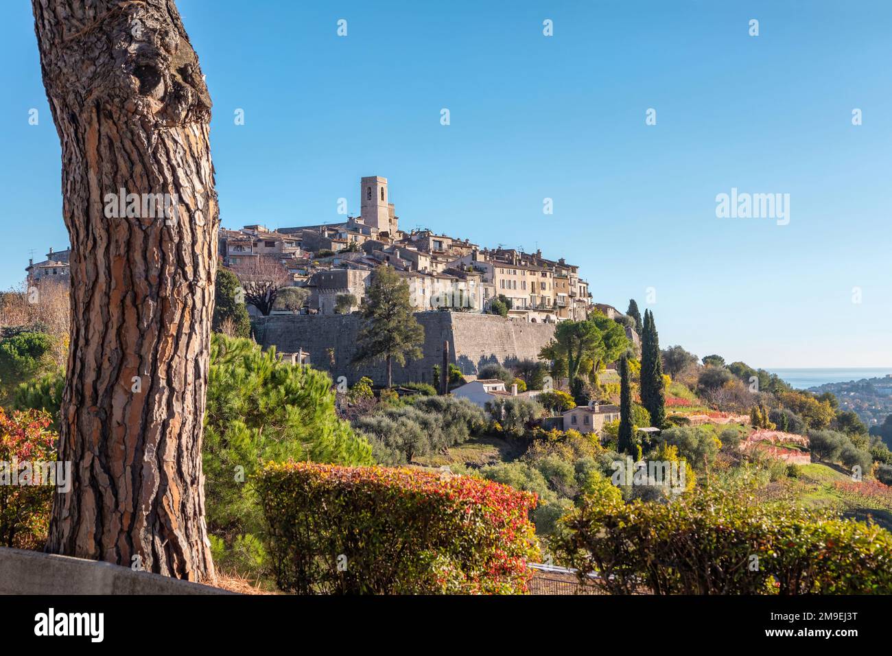 Saint Paul de Vence, France - medieval fortified hilltop town, view ...