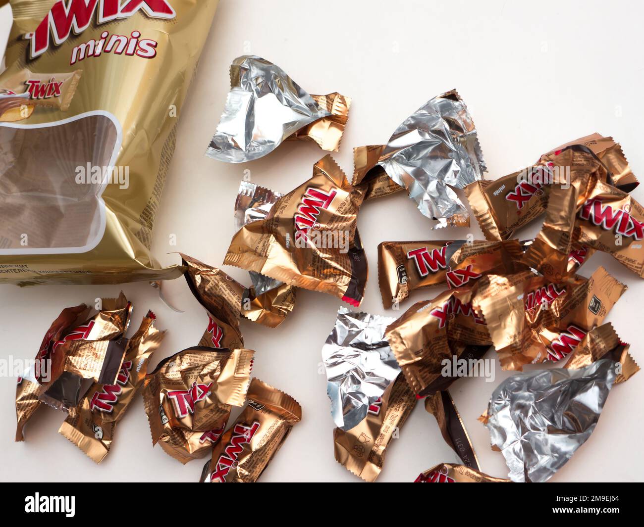 Twix minis cookie bars on white background.Twix is a chocolate bar made ...