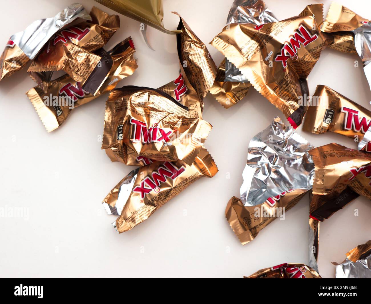 Twix minis cookie bars on white background.Twix is a chocolate bar made ...