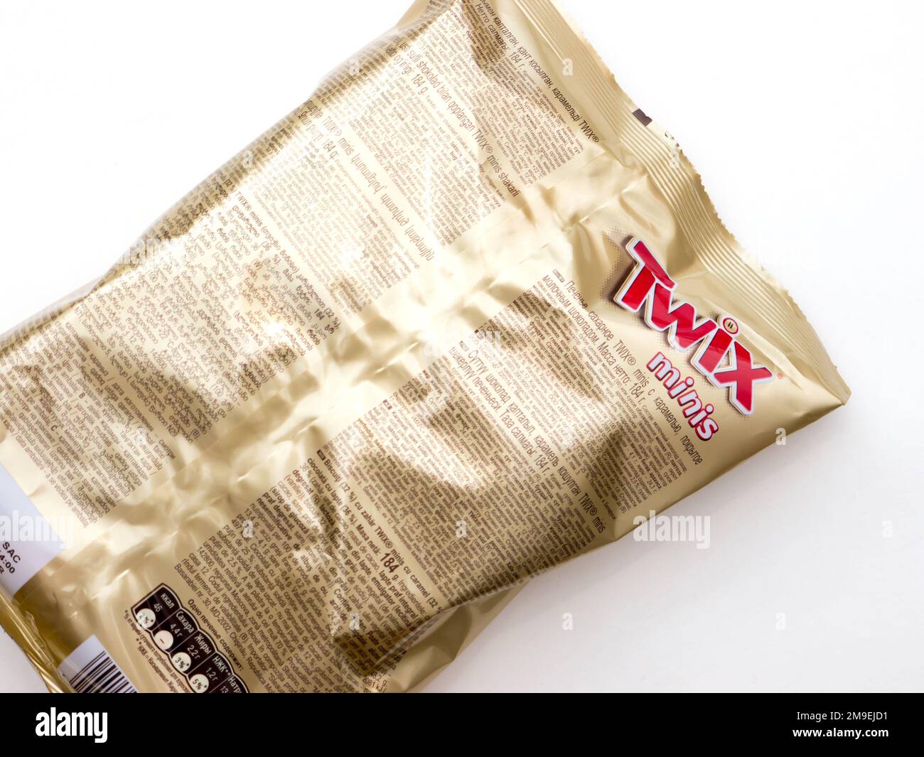 Twix minis cookie bars on white background.Twix is a chocolate bar made ...