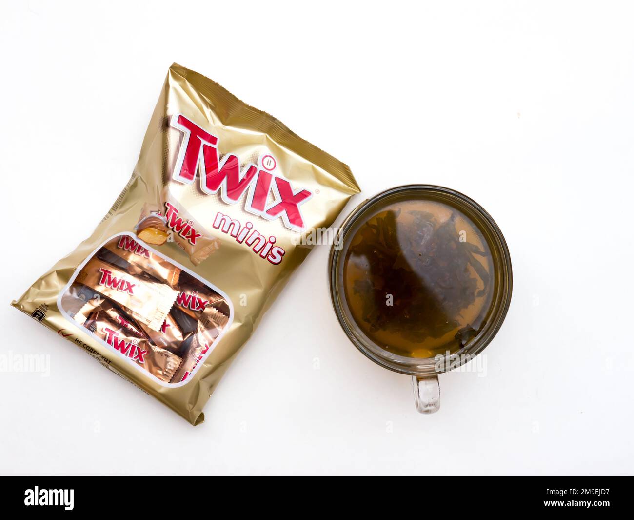 Twix minis cookie bars on white background.Twix is a chocolate bar made ...