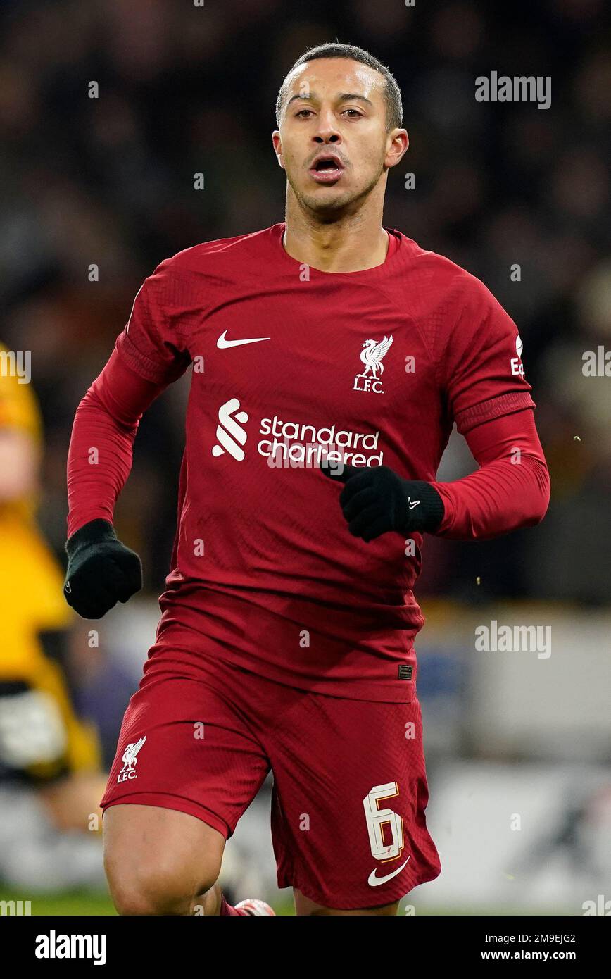 Wolverhampton, UK. 17th Jan, 2023. Thiago Alcantara of Liverpool during ...