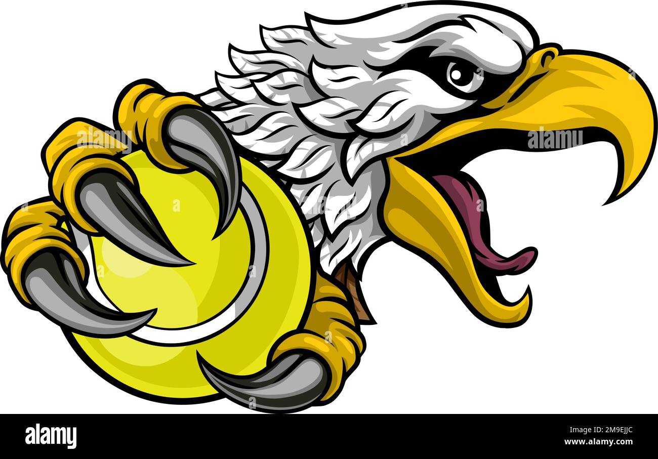 Eagle Hawk Tennis Ball Cartoon Sports Team Mascot Stock Vector Image ...