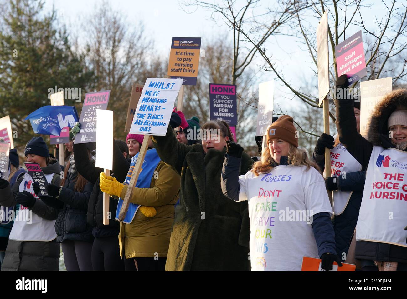 Members of the Royal College of Nursing (RCN) on the picket line ...