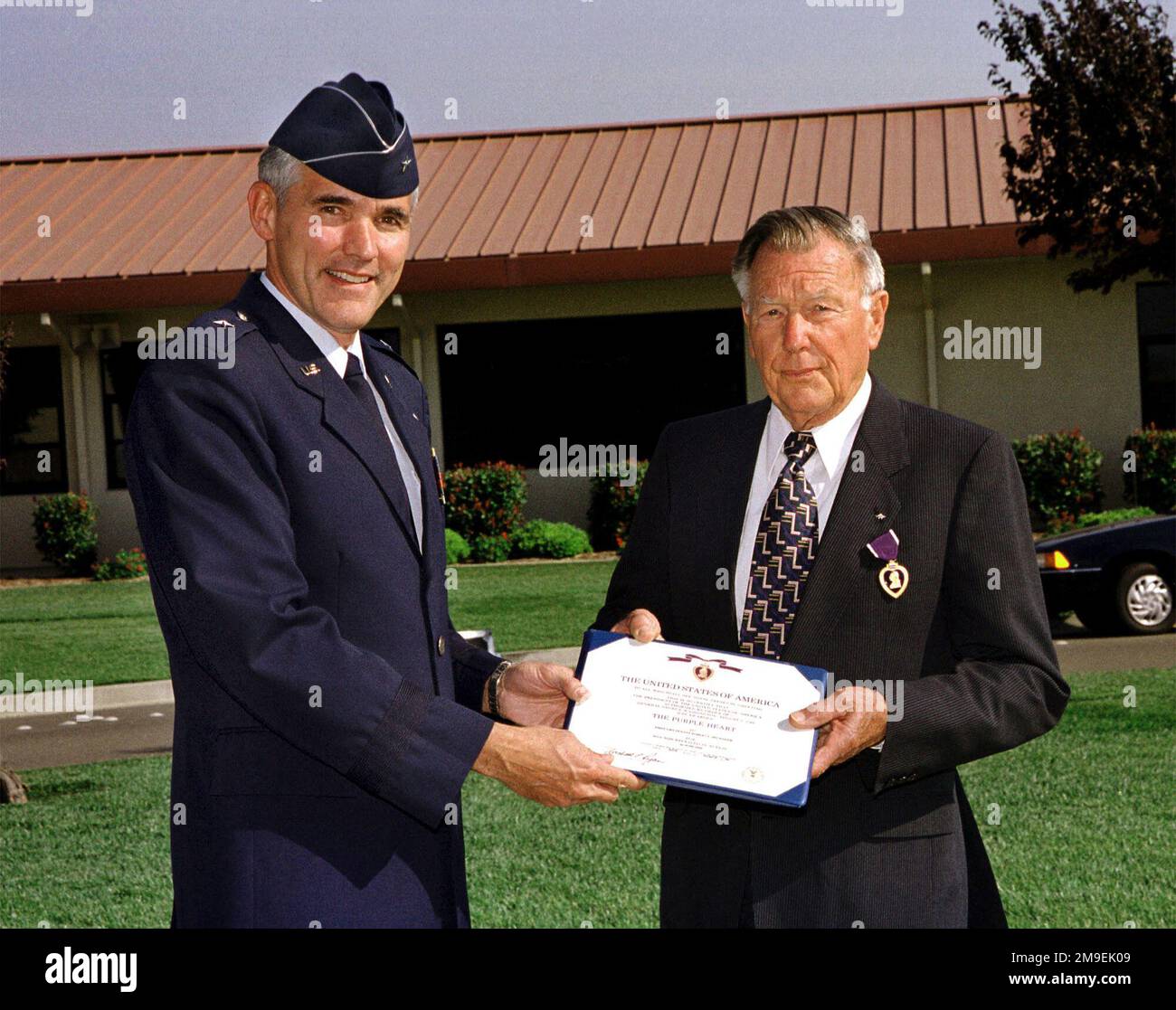 Medium shot, front view, Major Robert Brubaker (U.S. Air Force retired ...