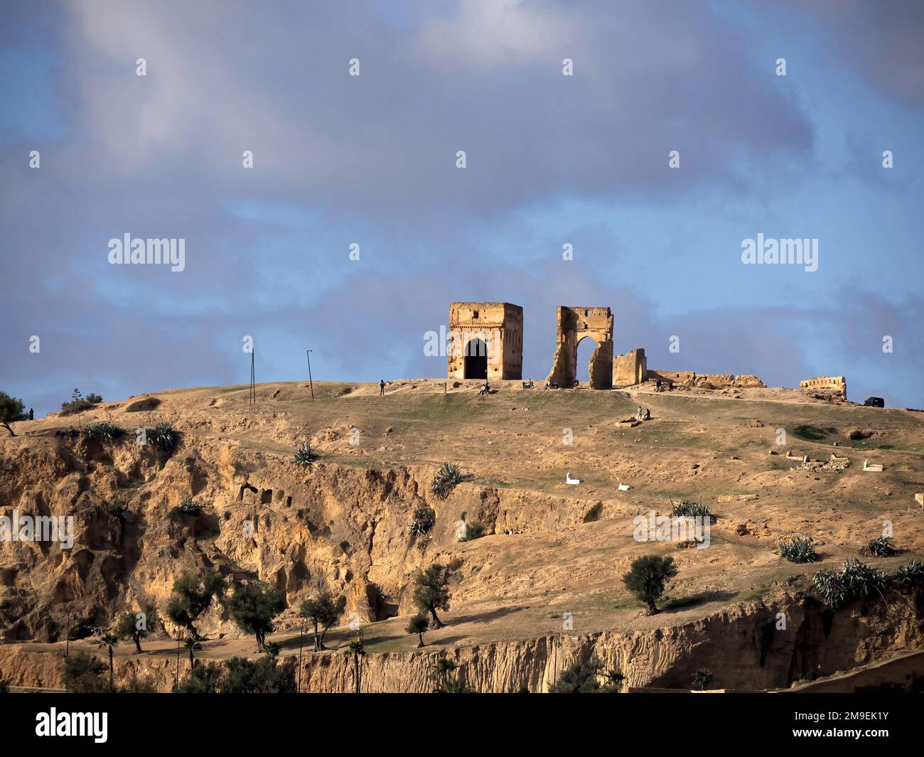 Aerial view of the Fez el Bali medina. Panorama cityscape of the oldest ...