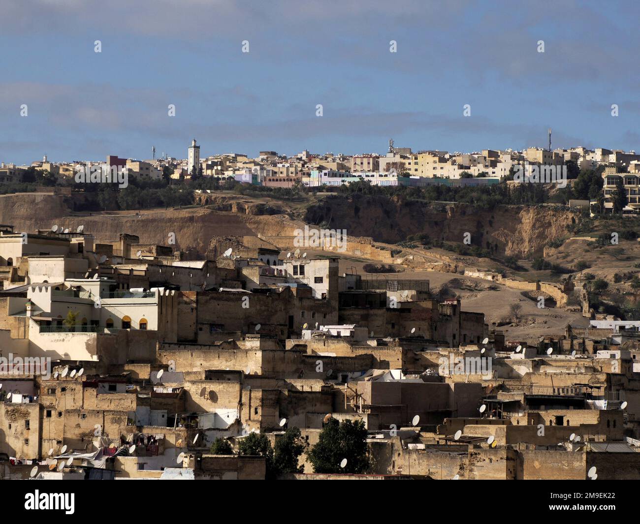 Aerial view of the Fez el Bali medina. Panorama cityscape of the oldest ...