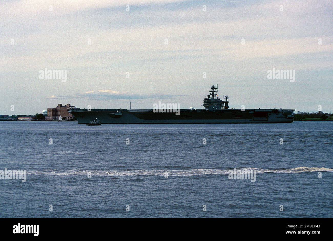 Port side view of the Nimitz Class Nuclear-Powered Aircraft Carrier USS ...