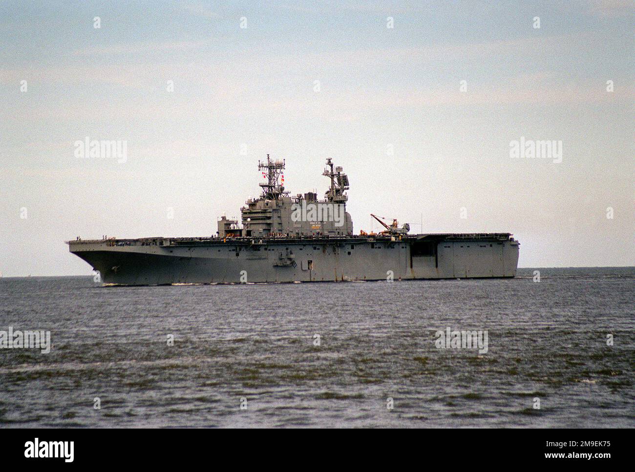 Port bow view of the Tarawa Class, Amphibious Assault Ship USS SAIPAN ...