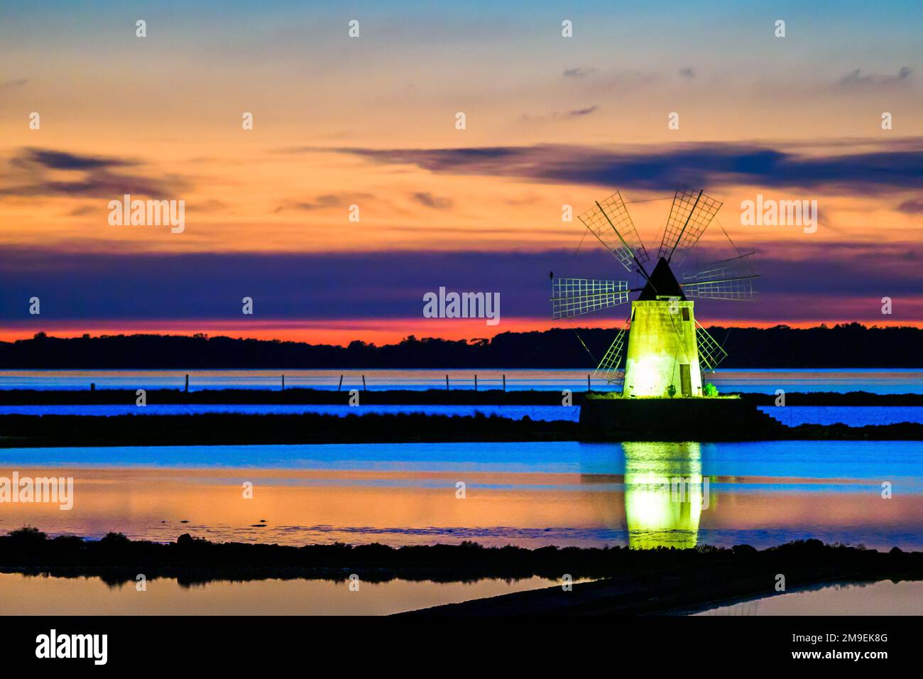 Salt marshes in the "Isole dello Stagnone di Marsala" nature reserve ...