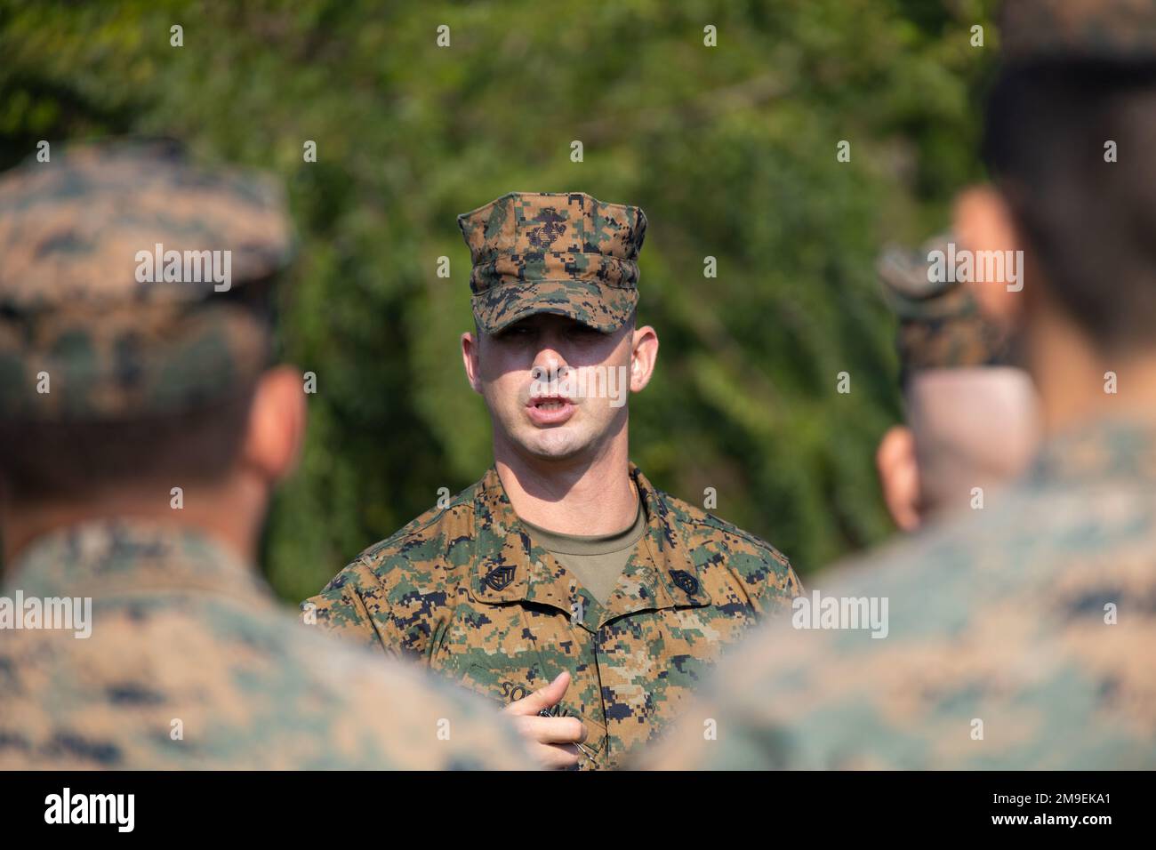 U.S. Marine Corps Gunnery Sgt. Edward Sortino, squadron gunnery sgt., Headquarters and ...