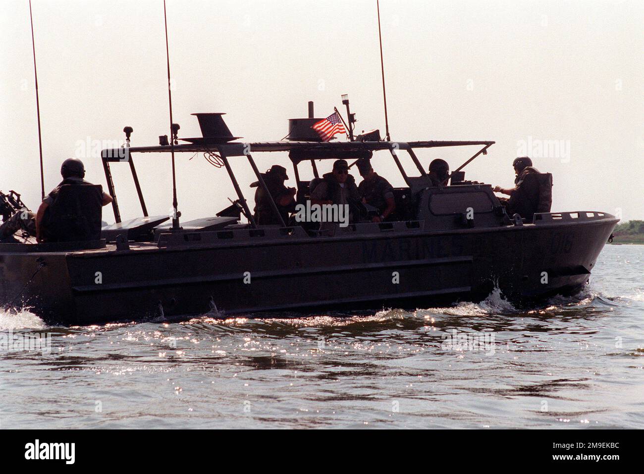 Marines, aboard a Riverine Assault Craft, from Small Craft Company ...