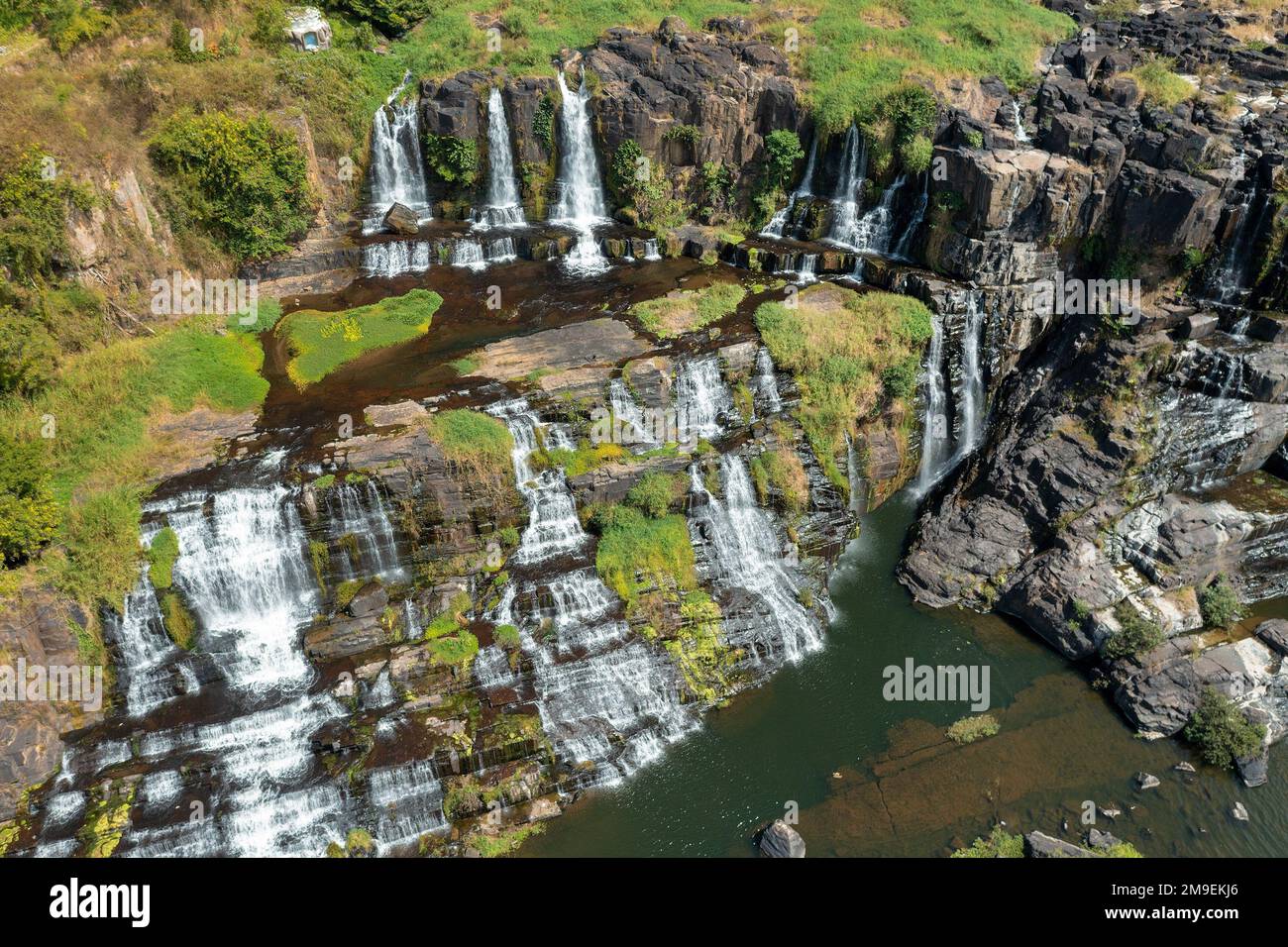 Aerial view of Pongour waterfall in Vietnam Stock Photo - Alamy