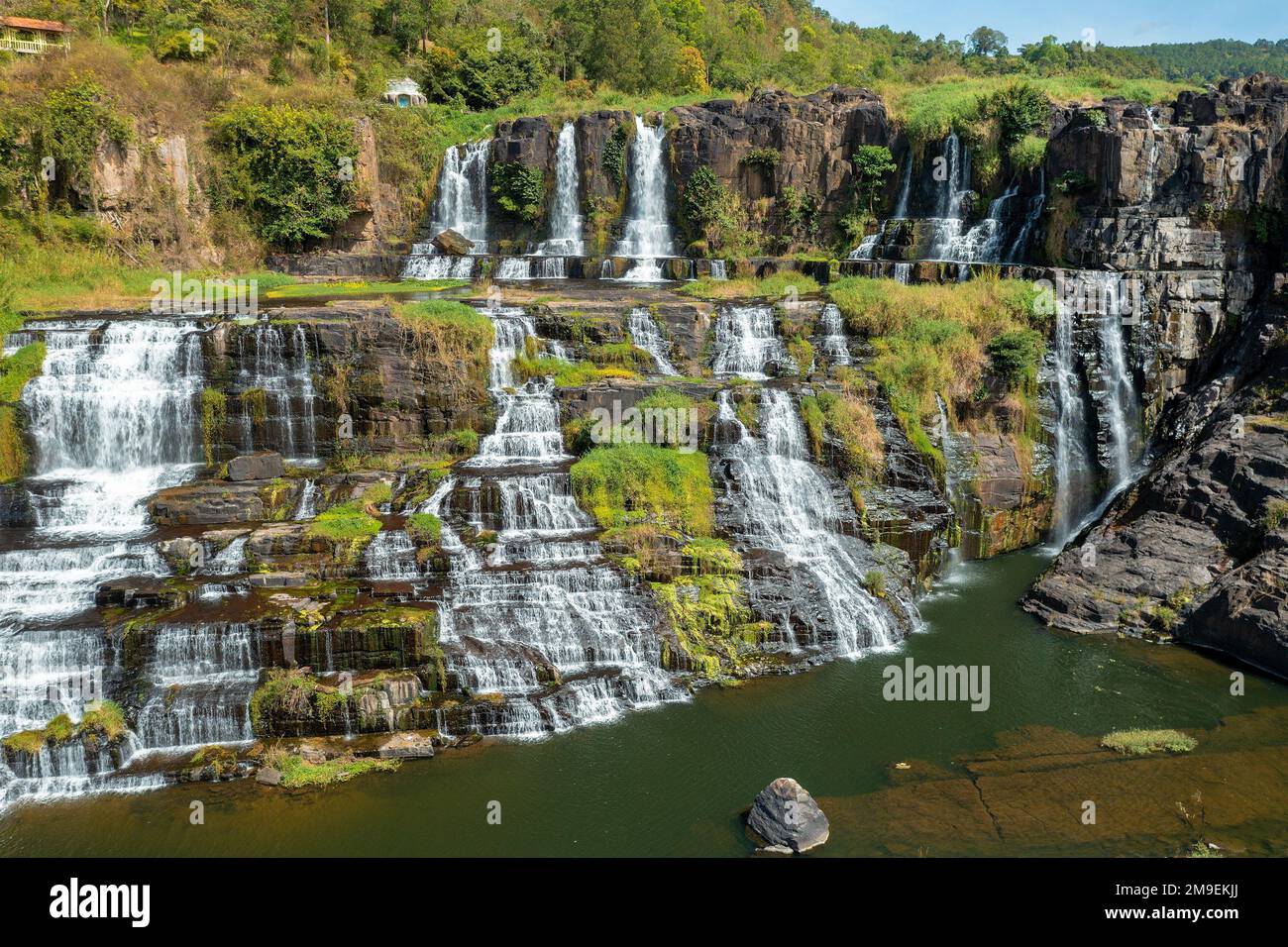 Aerial view of Pongour waterfall in Vietnam Stock Photo - Alamy