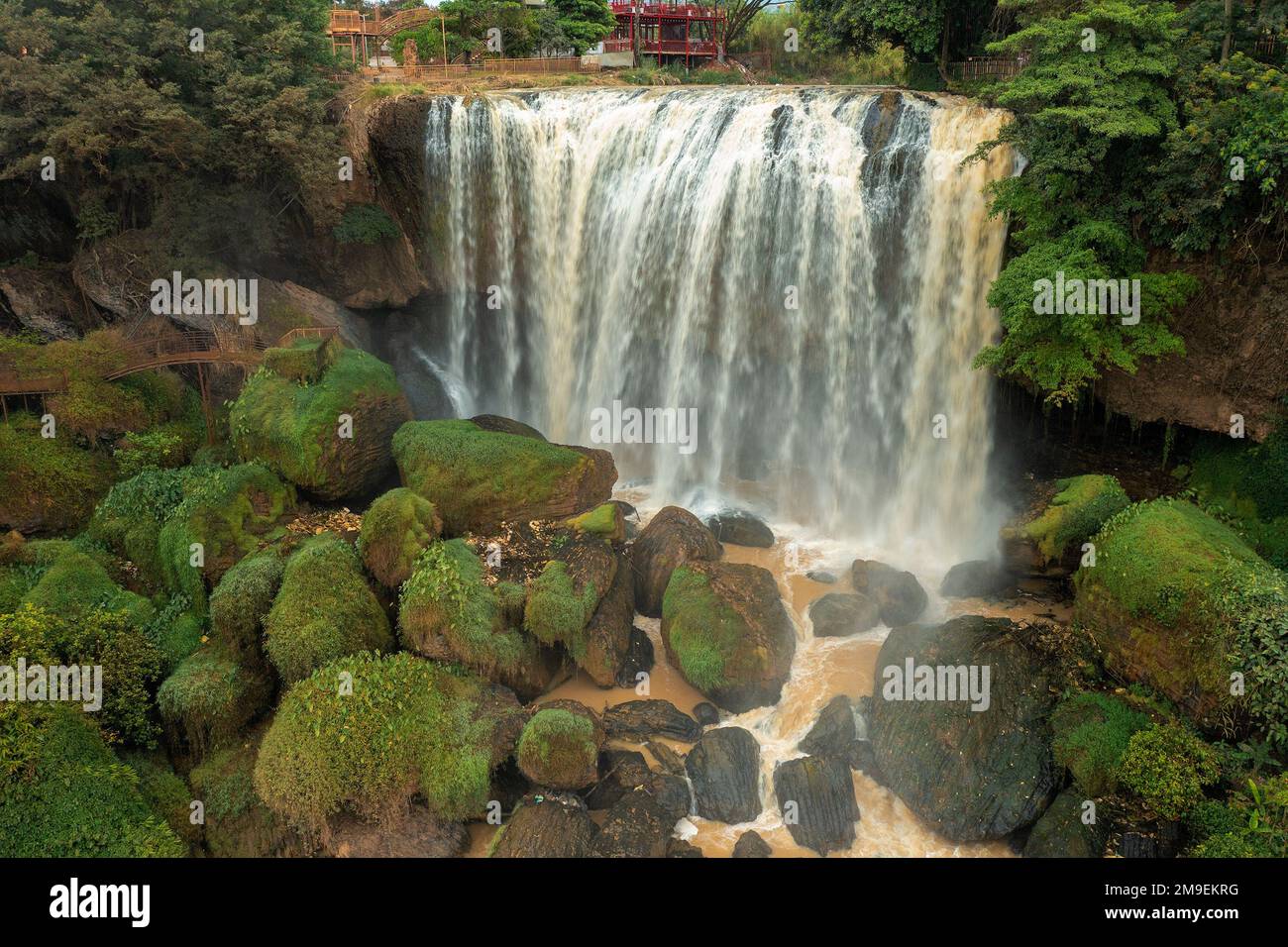 Aerial view of Elephant waterfall in Vietnam Stock Photo - Alamy
