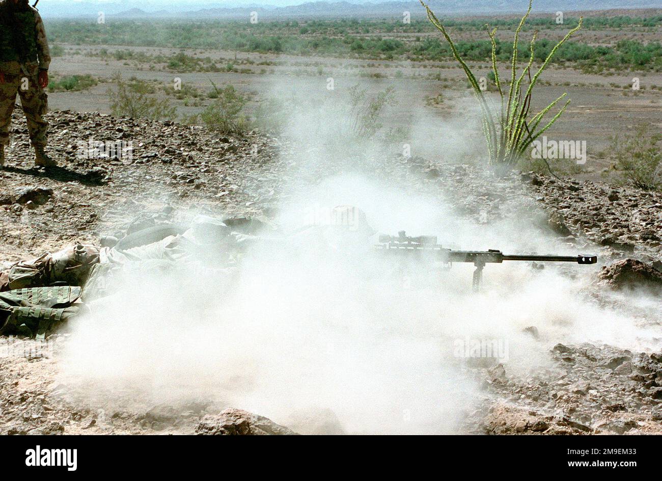 A cloud of smoke raises as a US Marine from 1ST Light Armored ...