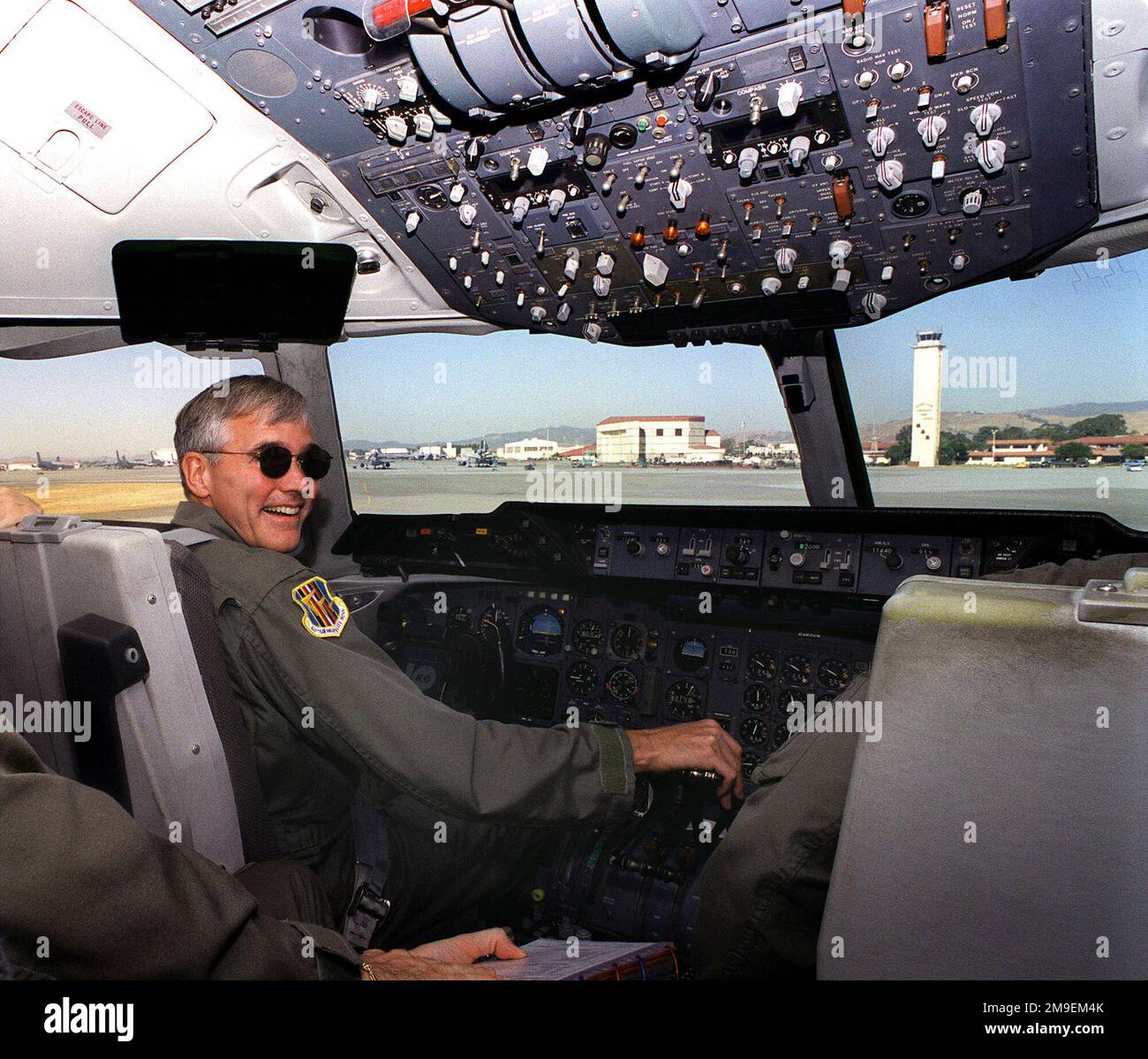 KC-10 Flight Deck, medium shot, right rear view, Brigadier General ...