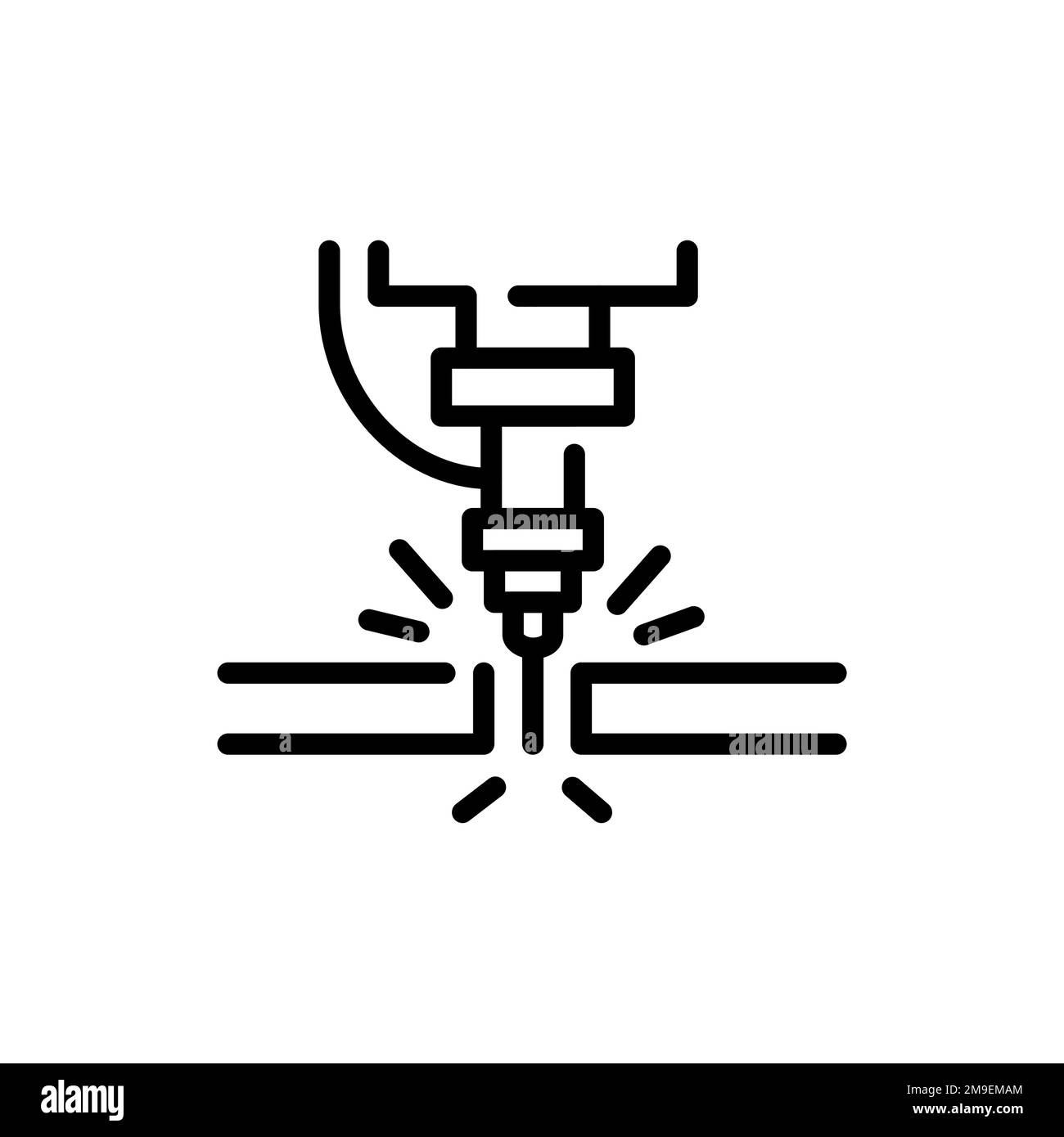 Metal cutting olor line icon. Metal work. Pictogram for web page Stock ...