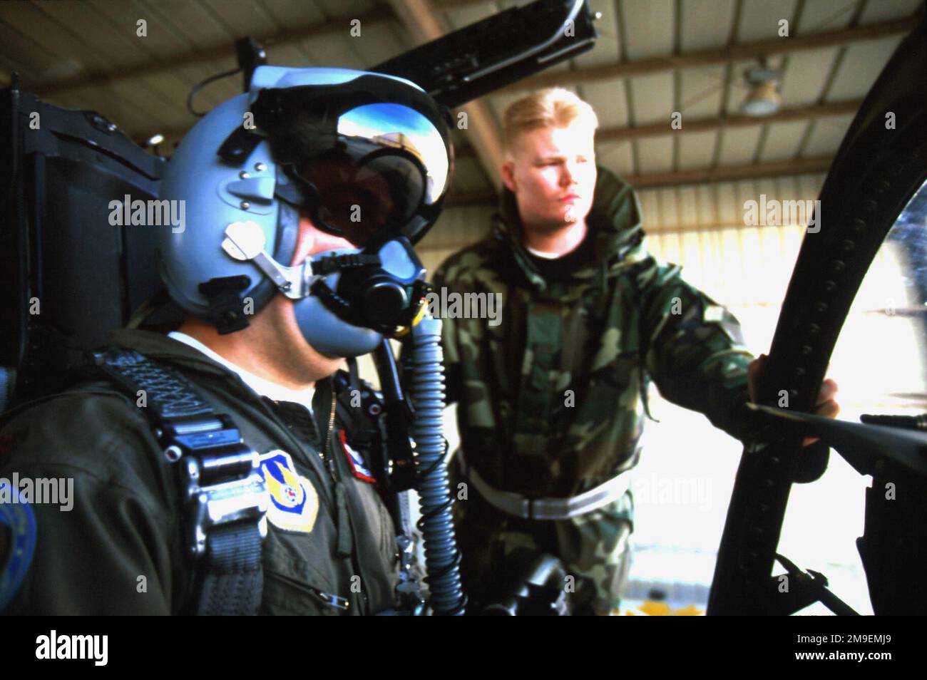 Sporting the bugeyed helmet that gives him an edge in a dog fight, US ...