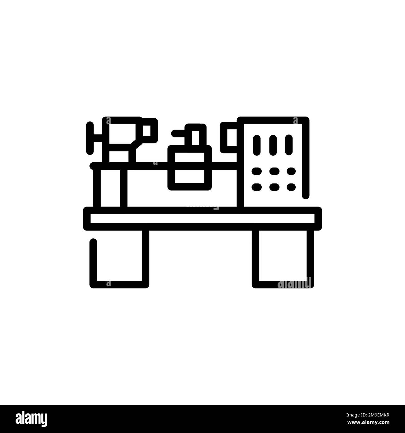 Lathe olor line icon. Metal work. Pictogram for web page Stock Vector ...